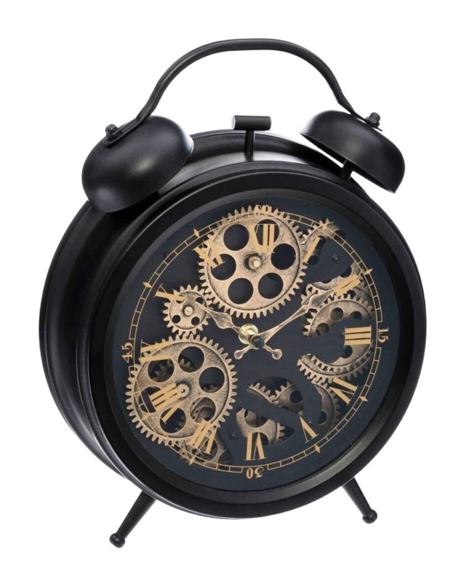 Table Clock with Moving Gears black 26 x 33cm | Boutique Trukado ...