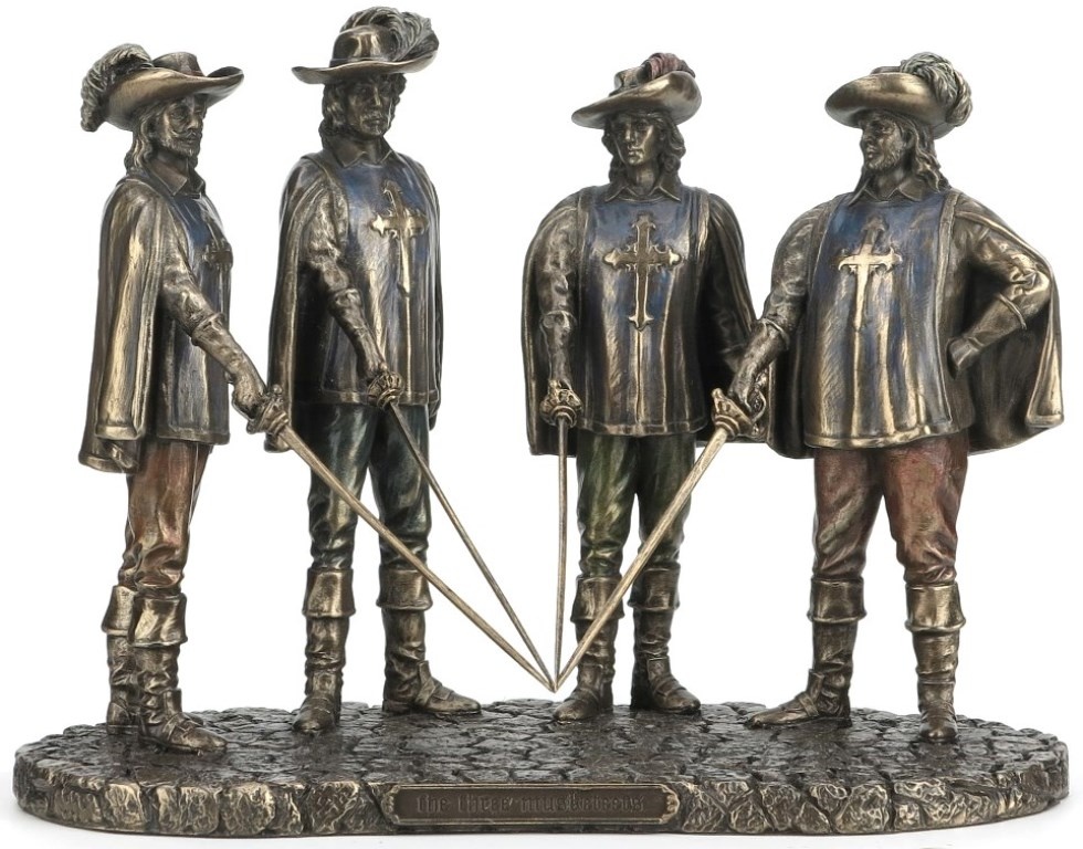 Veronese Design The Three Musketeers Bronzed Statue | Boutique Trukado ...
