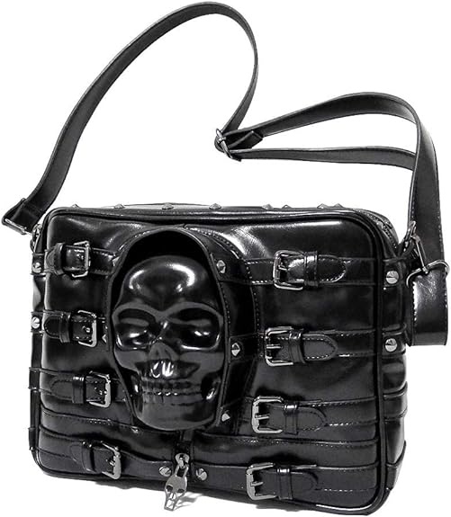 Gothic shoulder bag with 3d Skull and buckles | Boutique Trukado ...