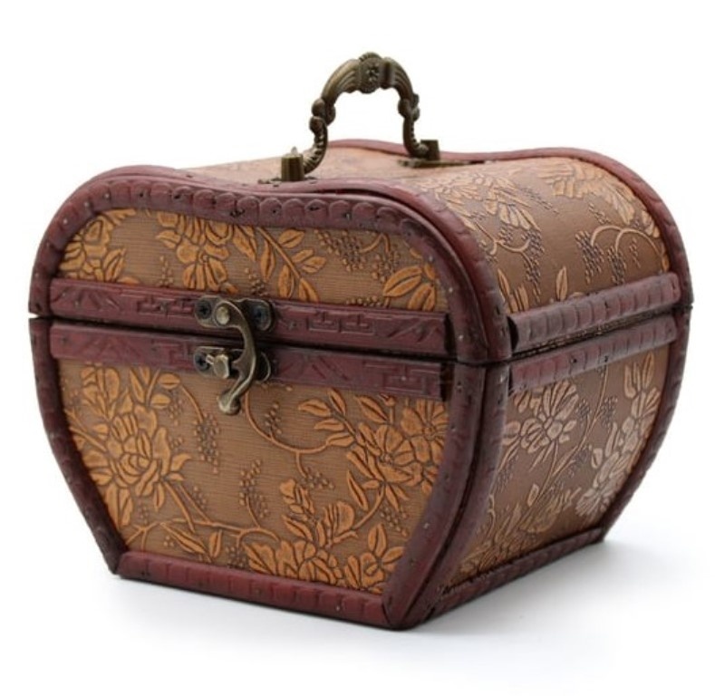 Wooden 1920's style Chest Apel shape Flower pattern | Boutique Trukado ...