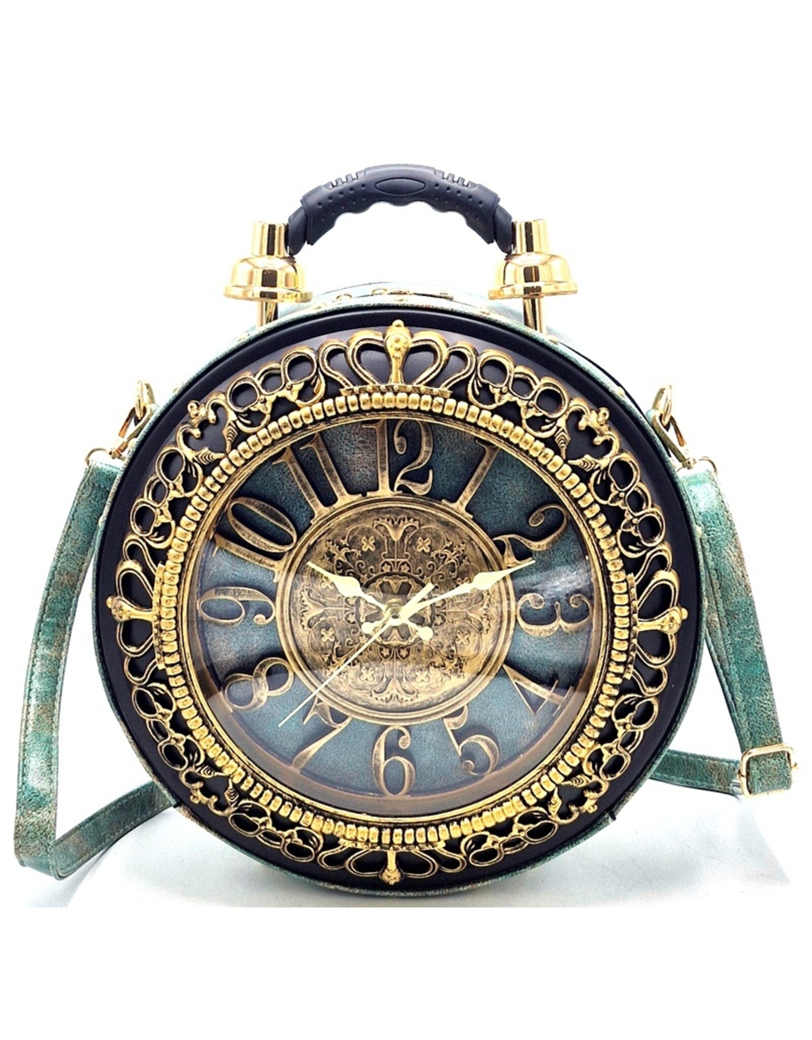 Clock bag with Working Clock Vintage Green (large) | Boutique Trukad ...