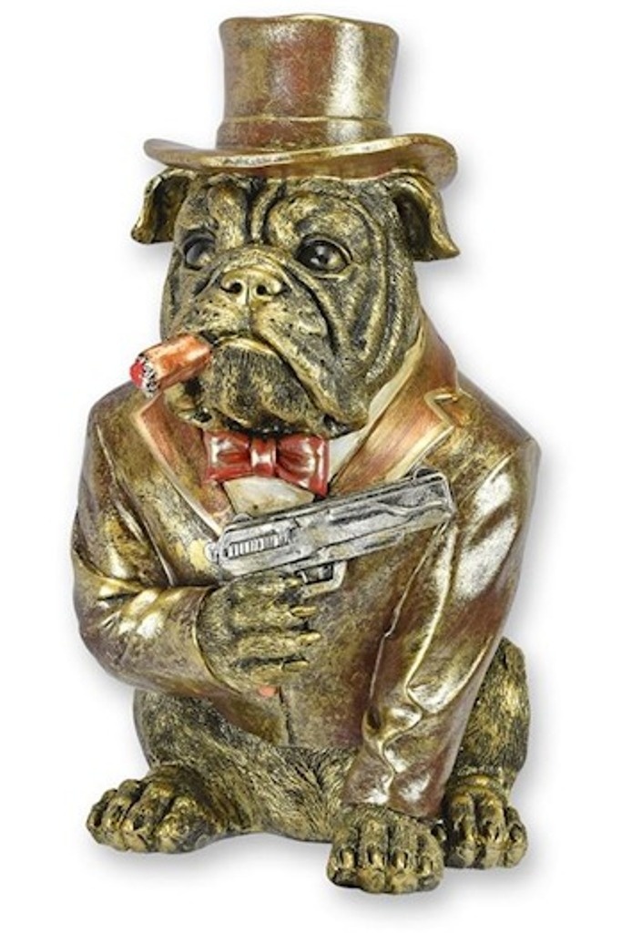 English Bulldog as Mobster smoking Cigar 29.8 cm | Boutique Trukado ...
