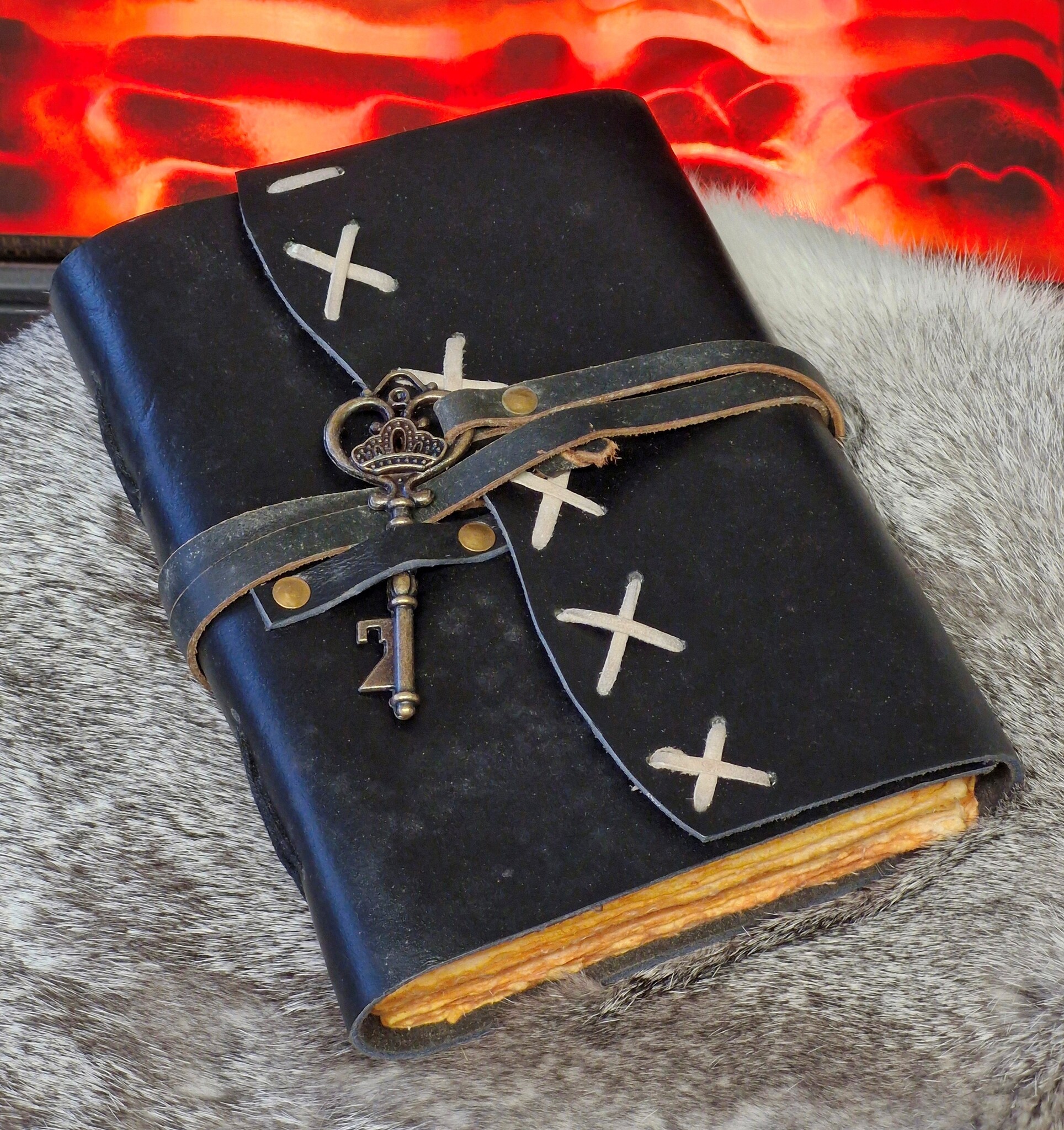 Leather Journal with Antique Key 18 x 13cm | Boutique Trukado ...