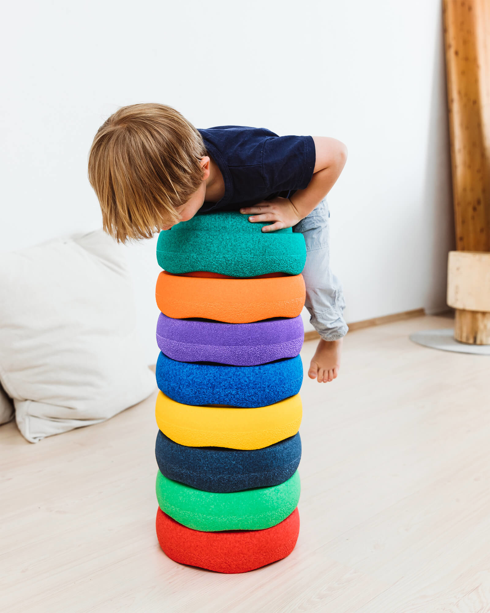 Stapelstein Rainbow Groot (8 stuks) - Hout en Plezier - Hout en Plezier