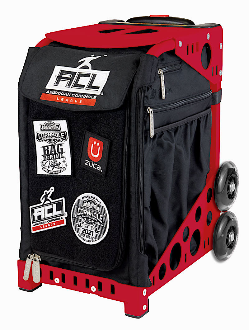 ZÜCA Cornhole Trolley – Black Bag with Seat and ACL Logo - ZUCA EUROPE