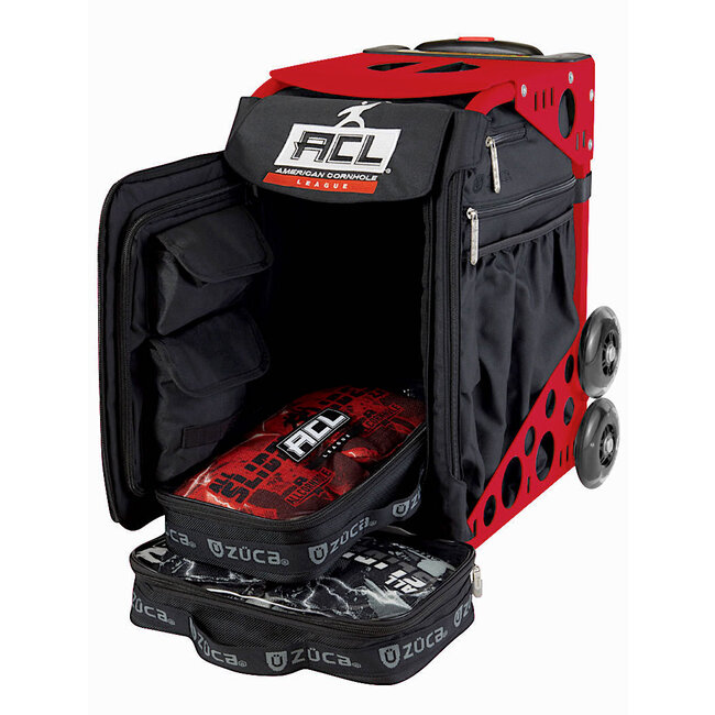 ZÜCA Cornhole Trolley – Black Bag with Seat and ACL Logo - ZUCA EUROPE