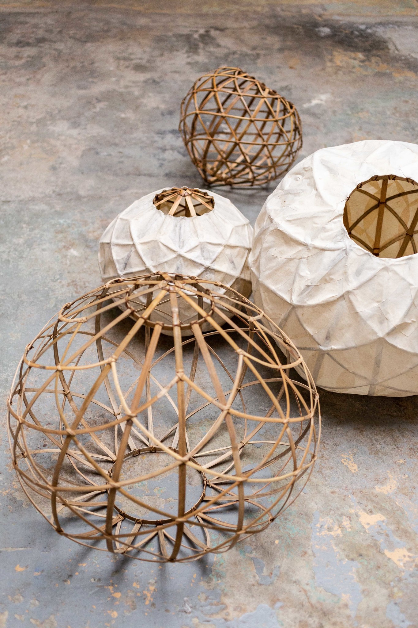 Suspension 'Pily' - rattan & paper • Couleur Locale