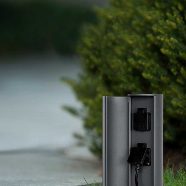 POWERPOINT - Outdoor socket column - Ø 10 cm - IP44 - Anthracite - 278 ...
