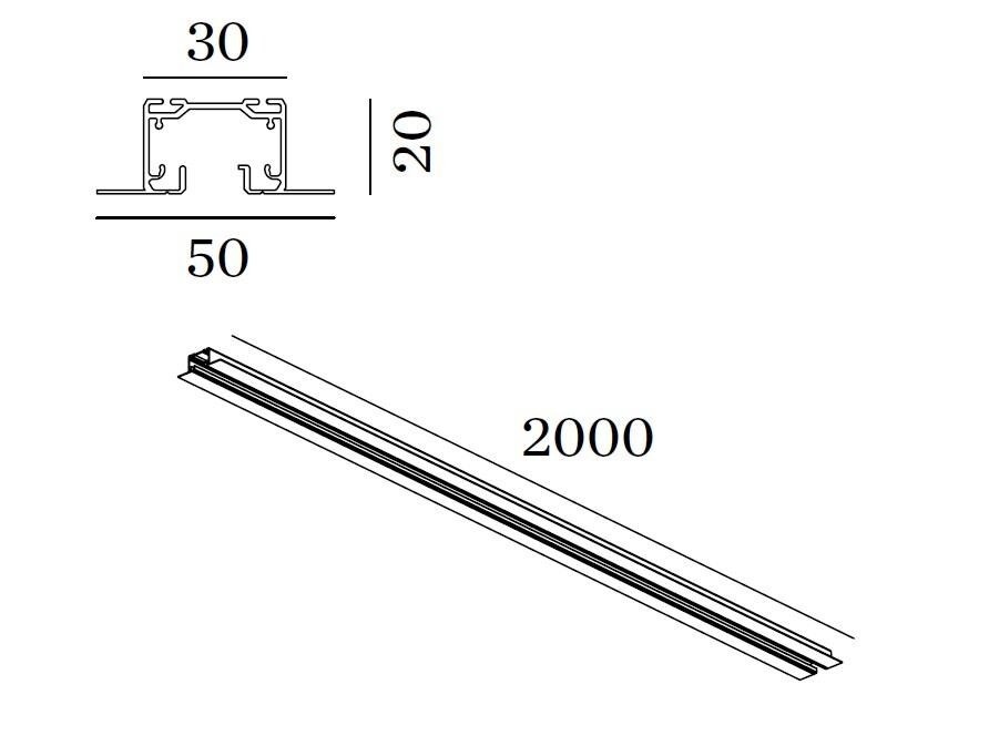 1-Phase Track Profile Recessed 2m - PerfectLights