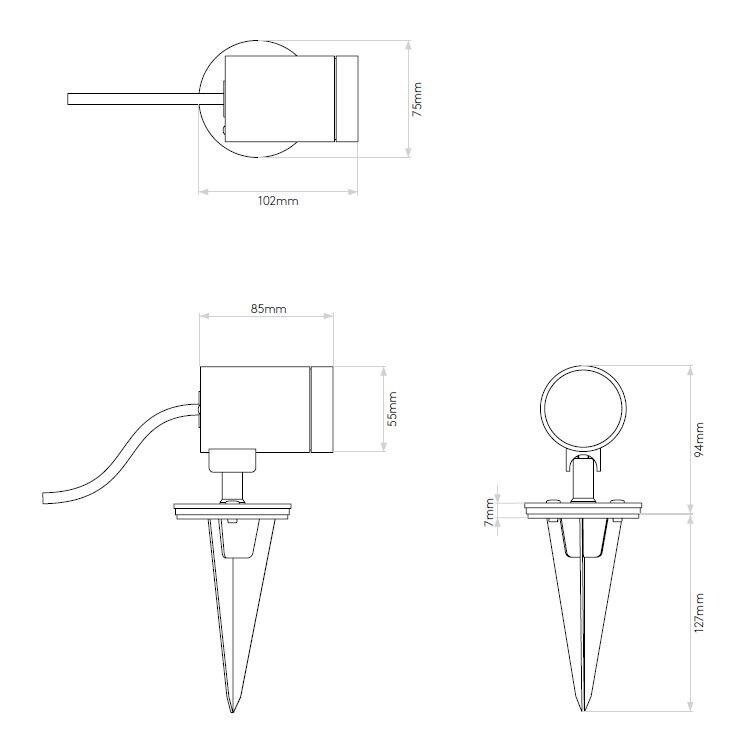 Bayville LED Spike Spot Black - PerfectLights
