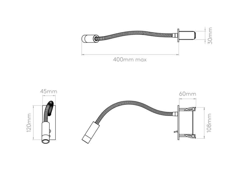 Wall lamp Leo Switched LED Bronze - PerfectLights