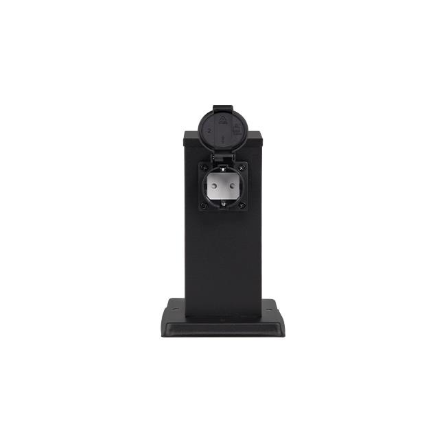ONTARIO | Outdoor socket column | Double | IP44 | Black | 20cm ...
