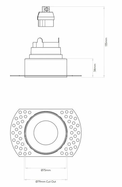 Trimless Slimline Fixed Fire-Rated IP65 Matt white - PerfectLights
