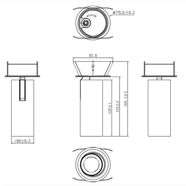 TUUP SEMI-RECESSED PLAFONDSPOT WIT - 3000K - PerfectLights
