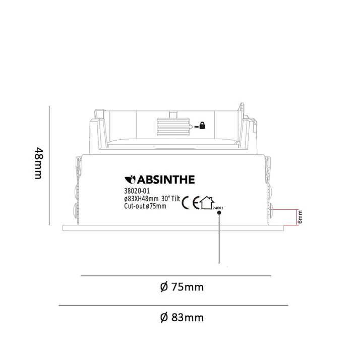 Flex Fixed Recessed Spotlight Black - PerfectLights