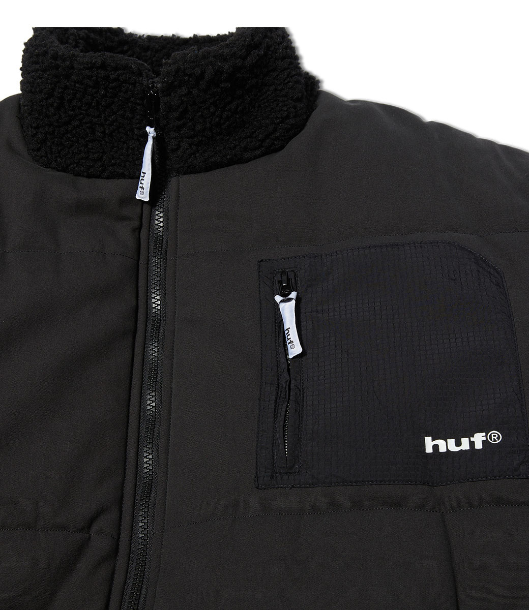 Huf Siple Puffer Jacket - Black I Skateshop.Be - Skateshop.be