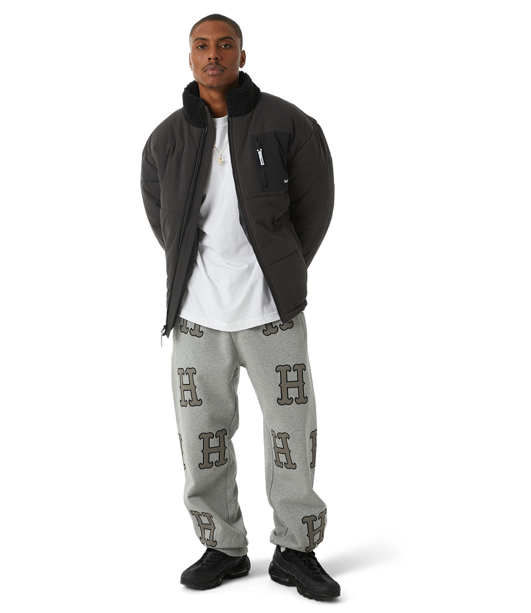 Huf Siple Puffer Jacket - Black I Skateshop.Be - Skateshop.be