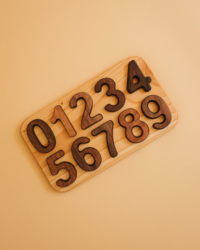 Oyuncak Walnoot houten cijfer puzzel | Ziloen - Ziloen