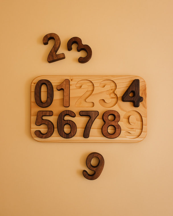 Oyuncak Walnoot houten cijfer puzzel | Ziloen - Ziloen