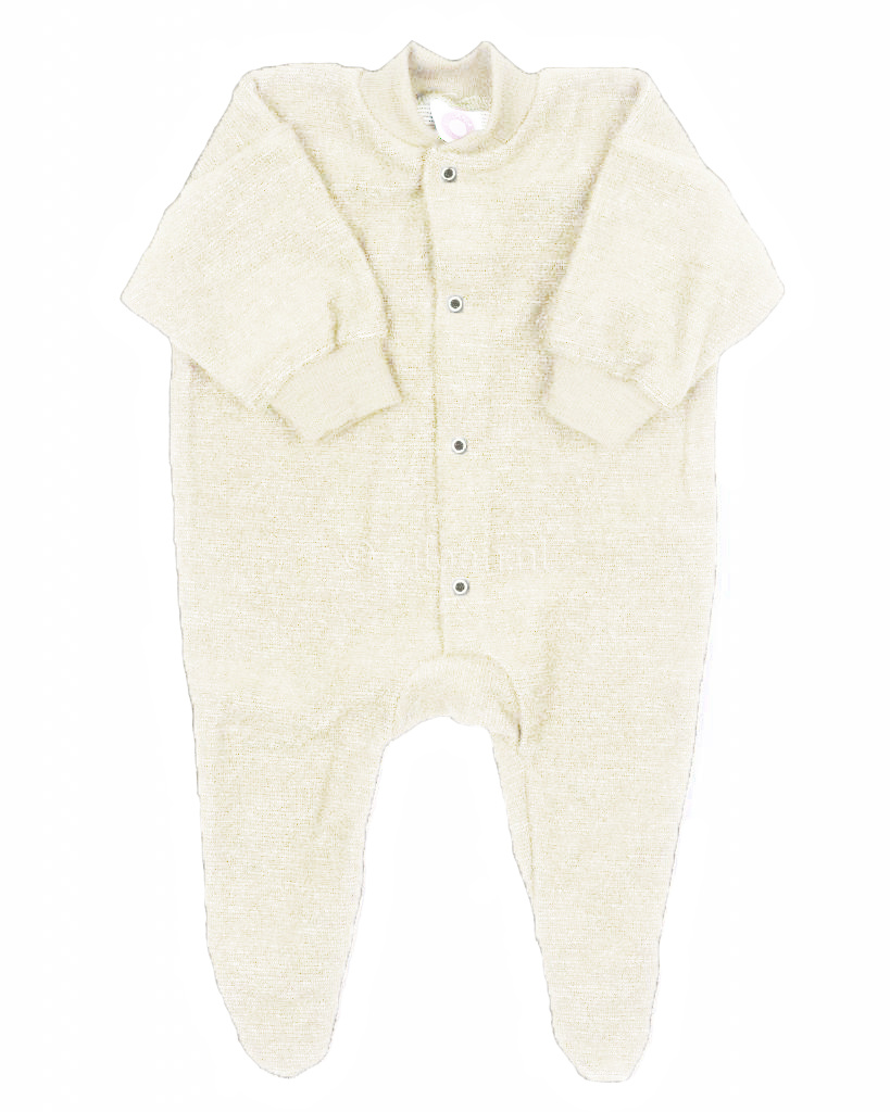 Cosilana Pyjamapak van wol met voetjes - naturel - Ziloen