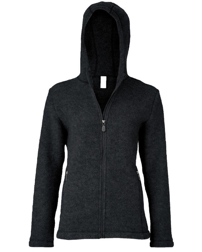 Engel Natur Dames vest van wol/fleece - antraciet | Ziloen - Ziloen