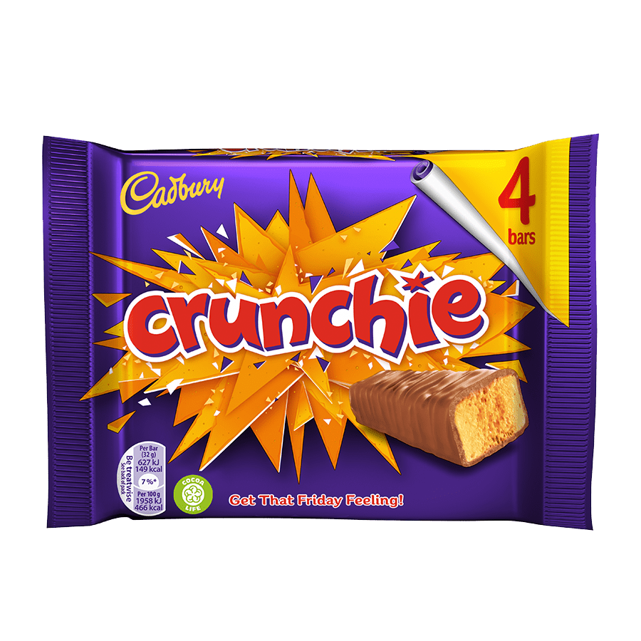 Crunchie 4-pack - 4 x 32g x 10 - Wikkel - Bickery Food Group B.V.