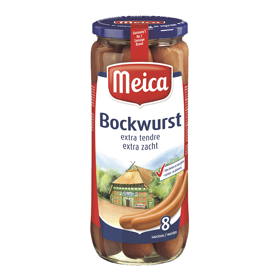 Bockworst 8st - 720g x 12 - Tray - Bickery Food Group B.V.