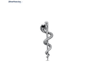 Zilveren esculaap kettinghanger - ZilverVoorJou
