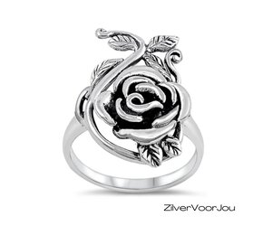 925 Zilveren roos ring - ZilverVoorJou