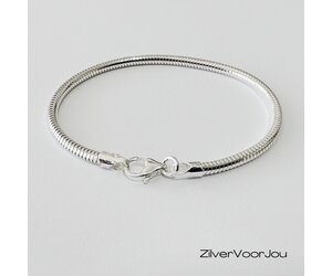925 Zilveren slangen armband 3 mm breed - ZilverVoorJou
