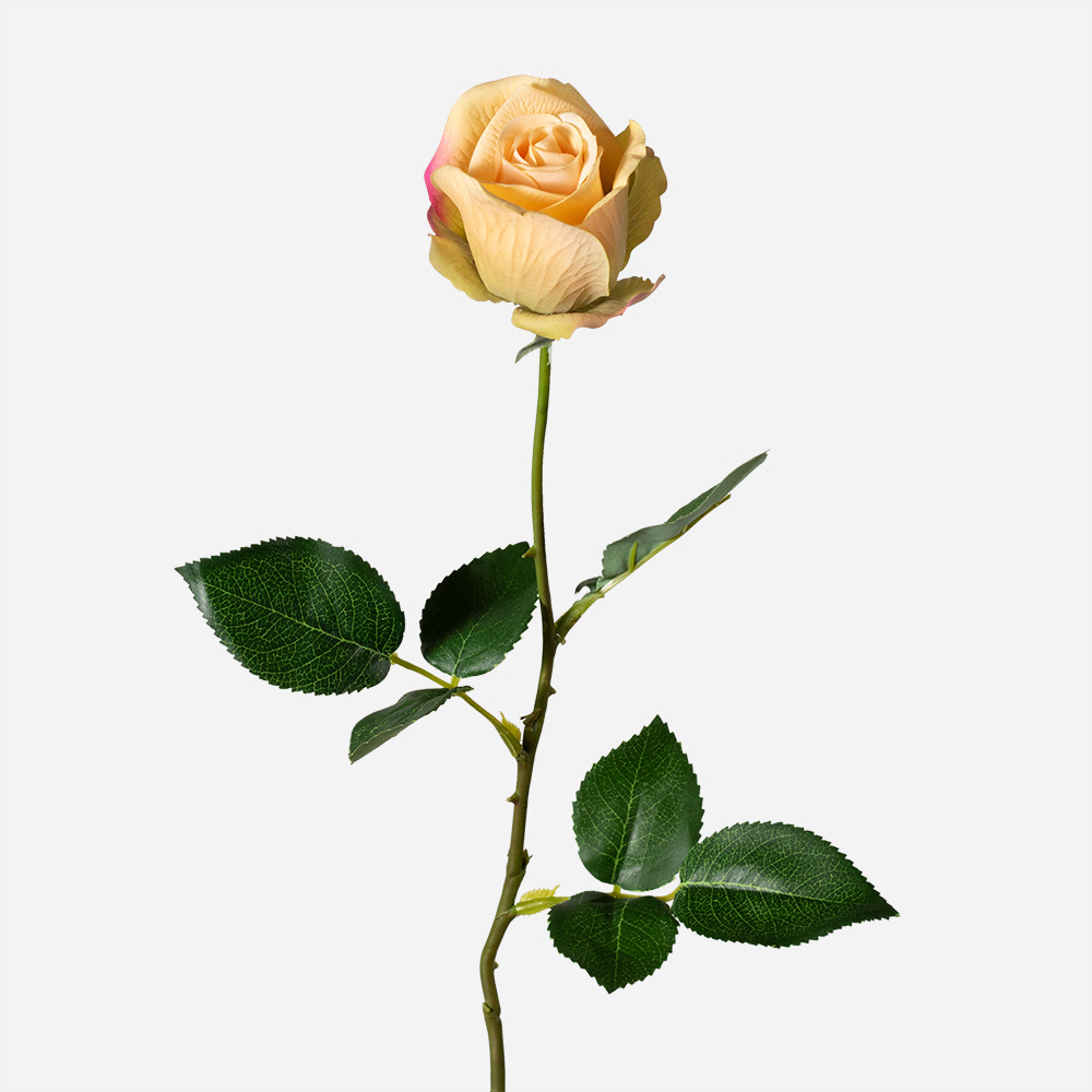 Kunstbloem Roos geel (66 cm) - Mooie kunststelen - FloraWorks