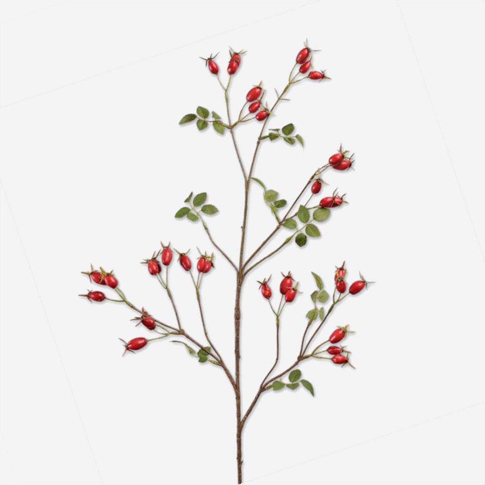 Kunsttak Rozenbottel bessen rood (95 cm) - Hoogwaardige kwaliteit ...