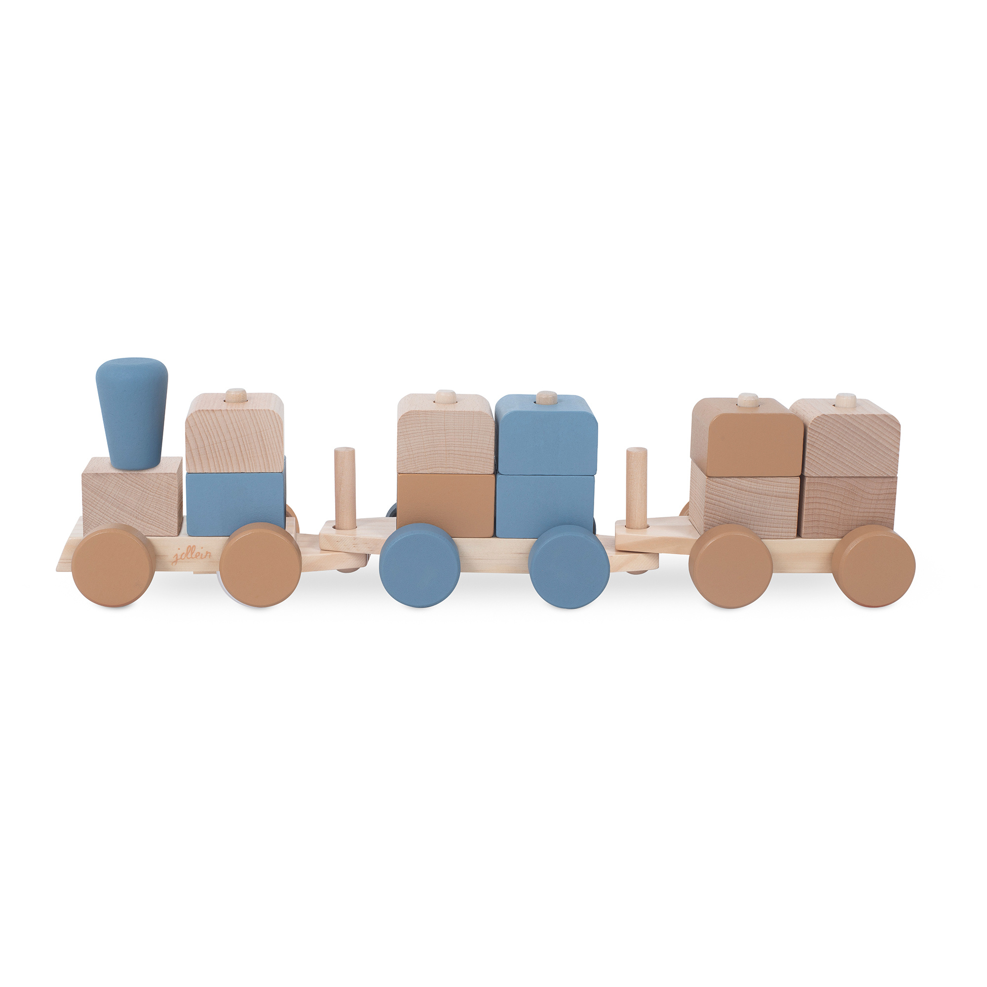 Jollein Wooden Stacking Train Blue - Rocket Toys