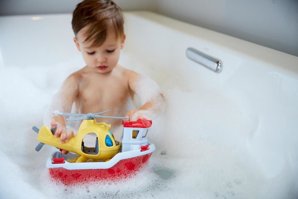 Green Toys Rescue Boat with Helicopter - Rocket Toys