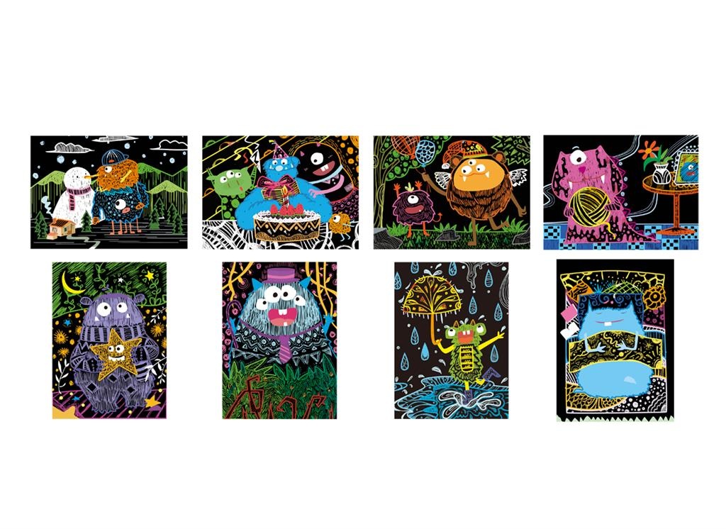 Avenir Scratch Art Monsters | Craft Sets - Rocket Toys