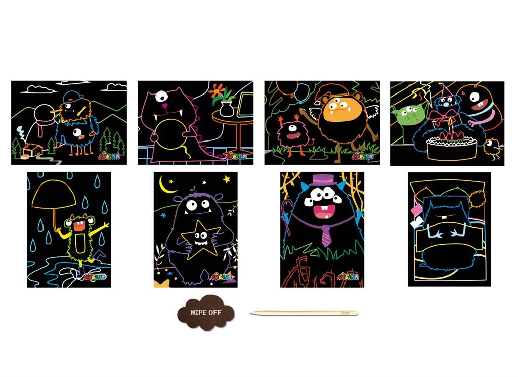 Avenir Scratch Art Monsters | Craft Sets - Rocket Toys