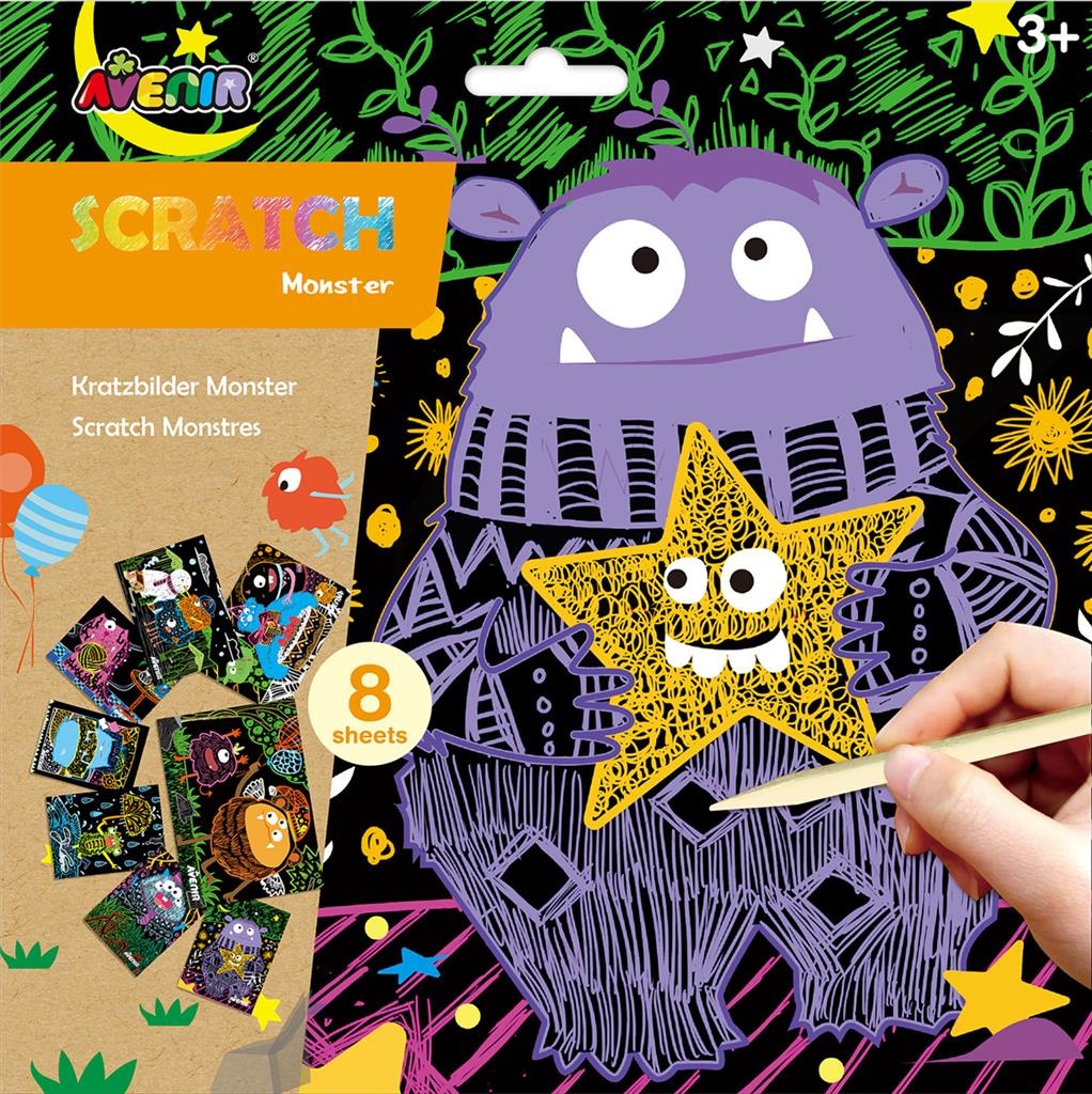 Avenir Scratch Art Monsters | Craft Sets - Rocket Toys