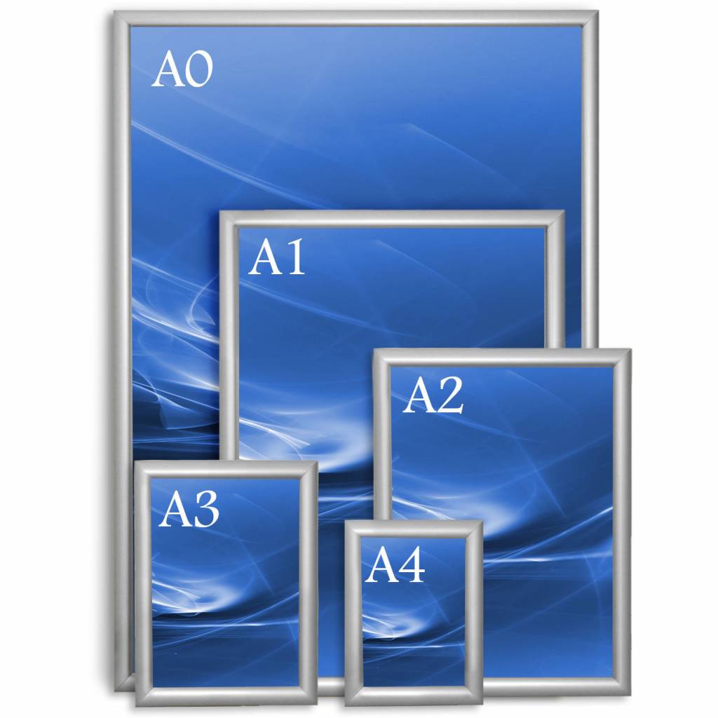 Aluminium Posterframe A4, A3, A2, A1, A0 - Yazas