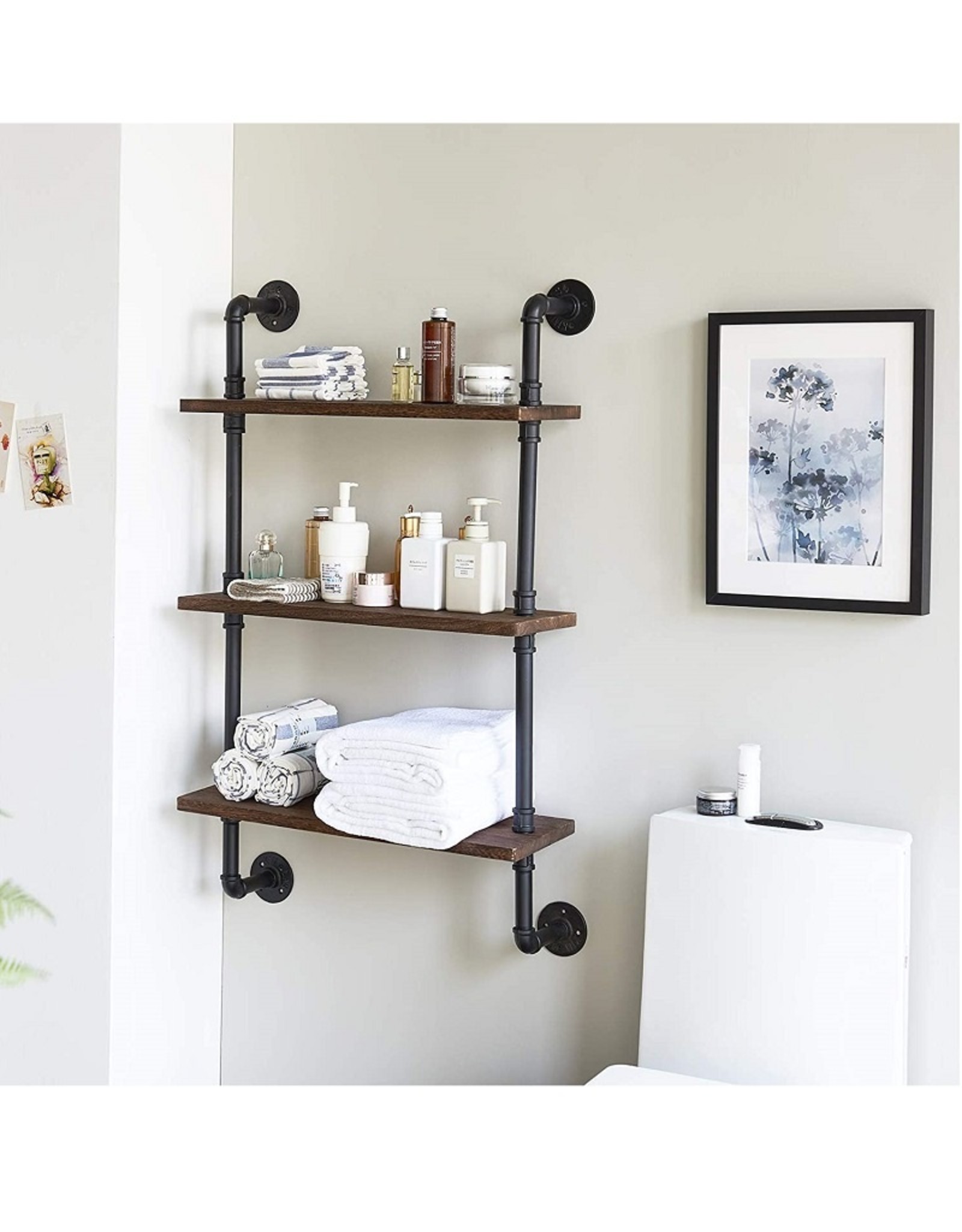 Industriële wandrek vintage design kast 60 x 21 x 95 cm - Yazas