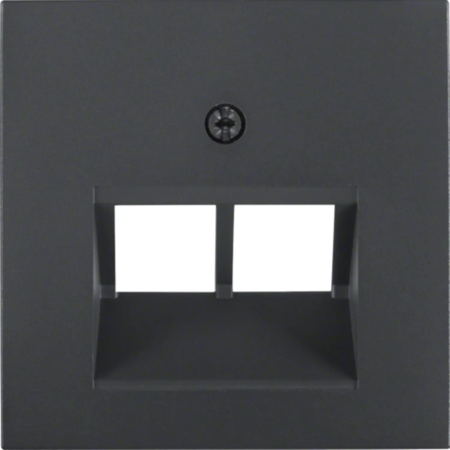 Berker centraalplaat RJ45 wandcontactdoos 2-voudig S1/B3/B7 antraciet ...
