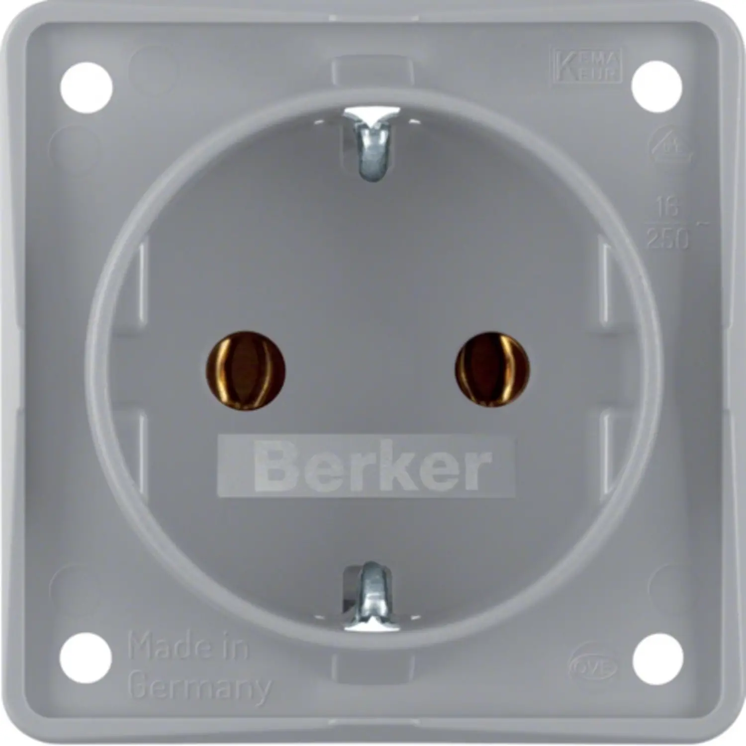 Berker wandcontactdoos randaarde steek Integro Flow grijs - Berkerstore.nl