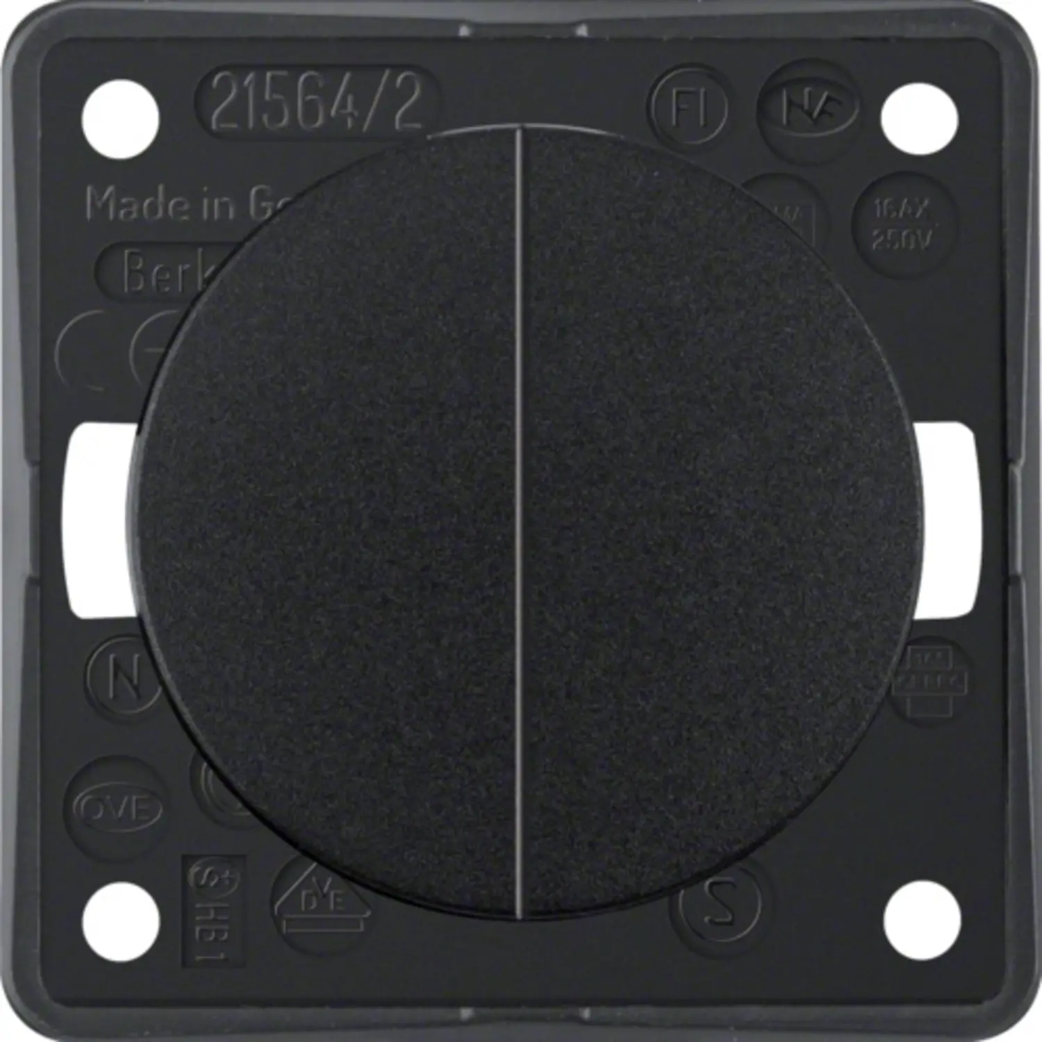 Berker Integro Flow serieschakelaar 16 AX zwart glans - Berkerstore.nl