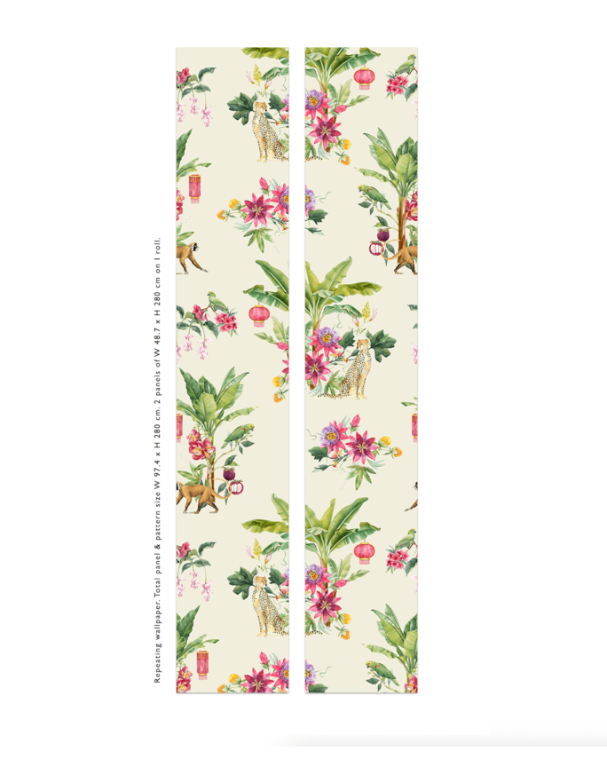 Floral Festival Vanilla Pattern Wallpaper - Creative Lab Amsterdam B2B