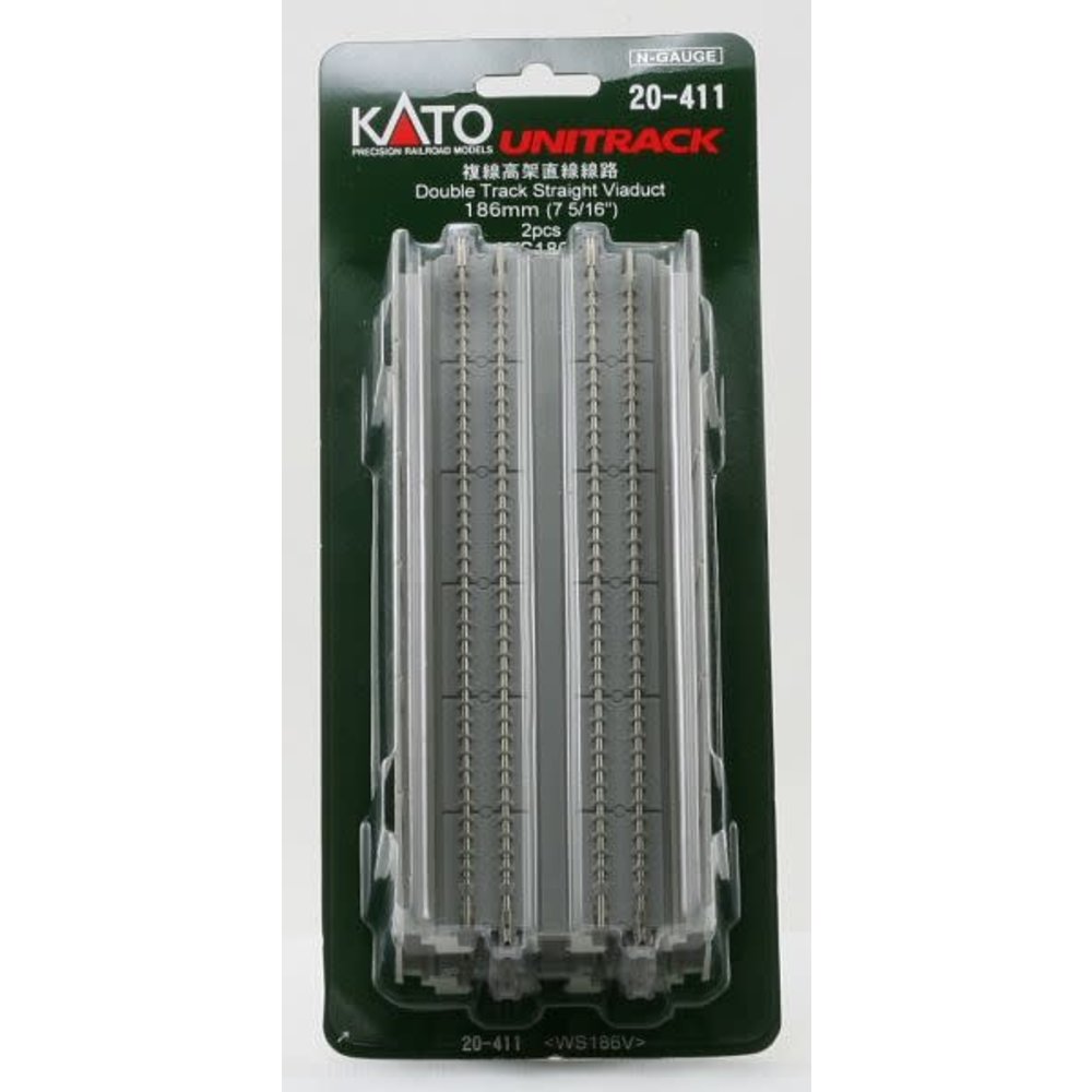 KATO KATO Viadukt-NBS 2-gleisig m. geradem Gleis 186 mm, 2 St. (7077005 ...