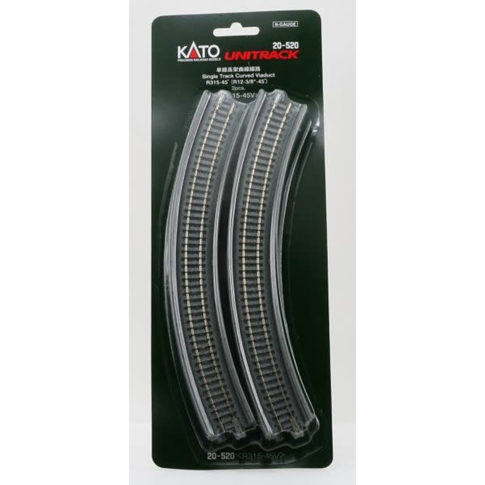 KATO KATO Viadukt-NBS m. Gleis gebogen 1-gleisig R 315-45°, 2 St ...