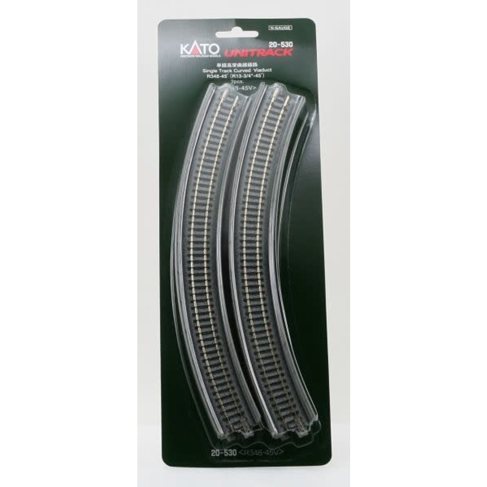 KATO KATO Viadukt-NBS m. Gleis gebogen 1-gleisig R 348-45°, 2 St ...