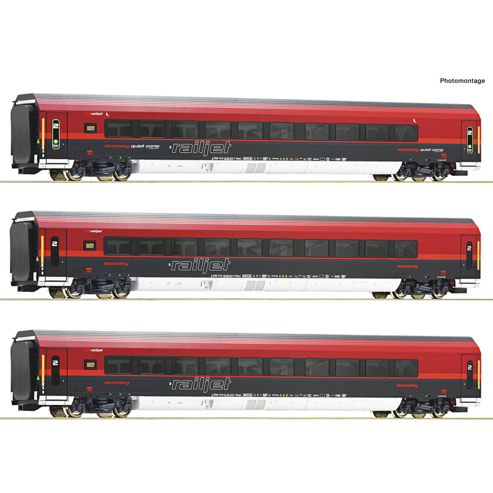 ROCO ROCO 74040 3er Set Railjet ÖBB DC - Domburg Train Support