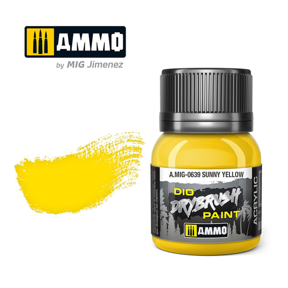 AMMO MIG 0639 DRYBRUSH SUNNY YELLOW JAR 40ML - Dombrug Train Support
