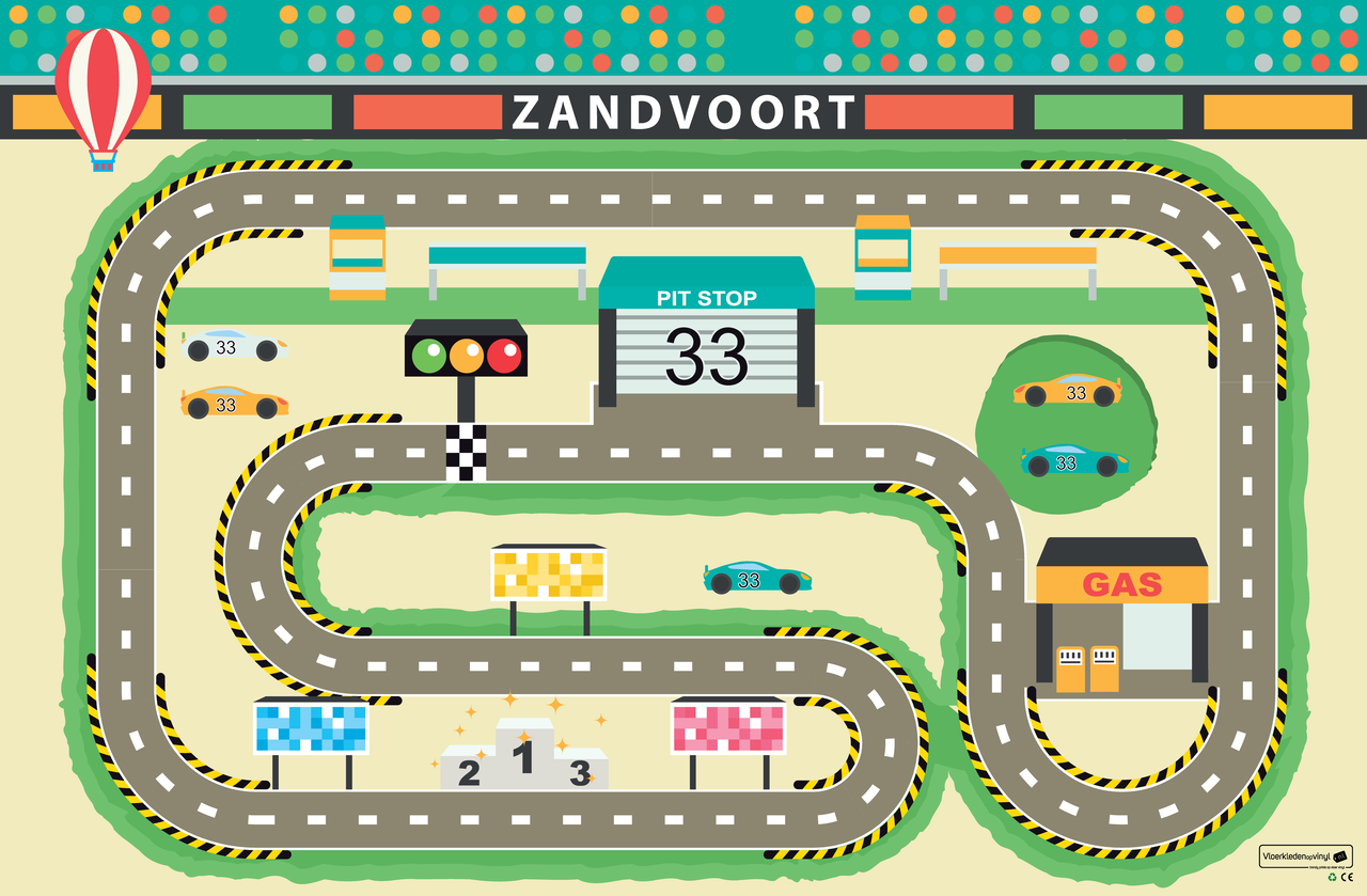Speelkleed | Racebaan zandvoort - Vloerkledenopvinyl.nl