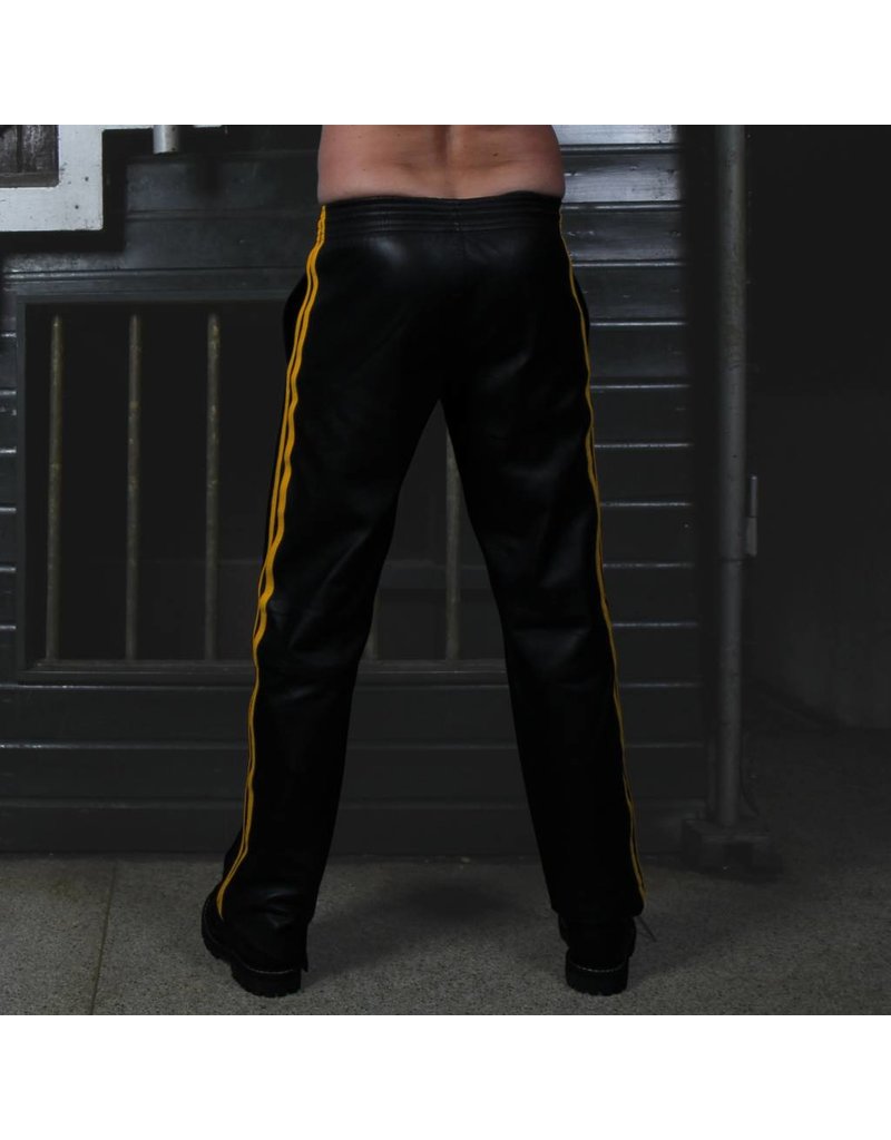 RoB Soft leather trackpants with colored stripes - RoB Amsterdam RoB Berlin